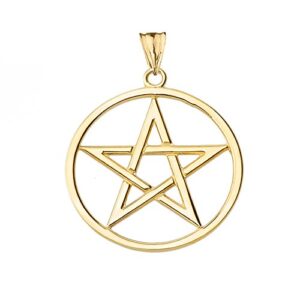 elegant 10k yellow gold pentagram charm pendant