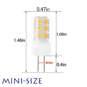 XRZT 120V G4 Led Bulb Dimmable 30-35W Halogen Bulb Equivalent, Warm White 3000K 3W G4 Bi-pin Base Led Bulb, 5-Pack