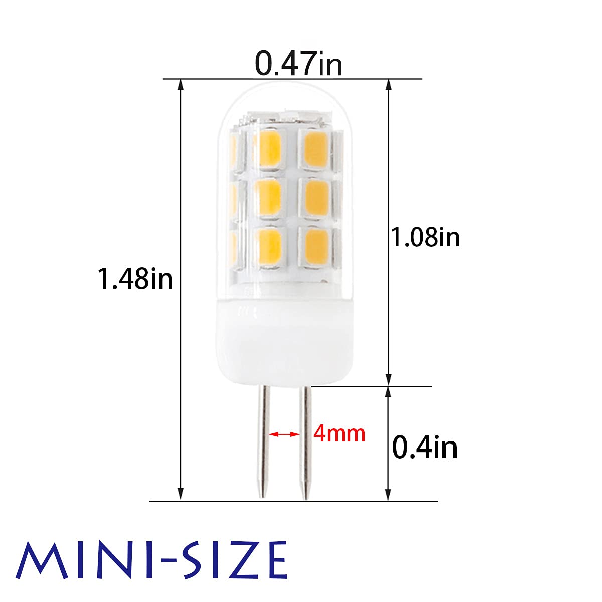 XRZT 120V G4 Led Bulb Dimmable 30-35W Halogen Bulb Equivalent, Warm White 3000K 3W G4 Bi-pin Base Led Bulb, 5-Pack