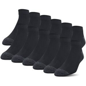 gildan men's polyester half cushion low cut socks, 12-pack, black, shoe size: 6-12