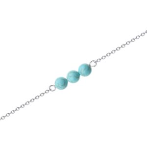 fondgem turquoise stone bar choker necklace – handmade delicate genuine gemstone girls small turquoise simple gemstone birthstone gem bead jewelry necklace dainty 16 silver for women teen girls