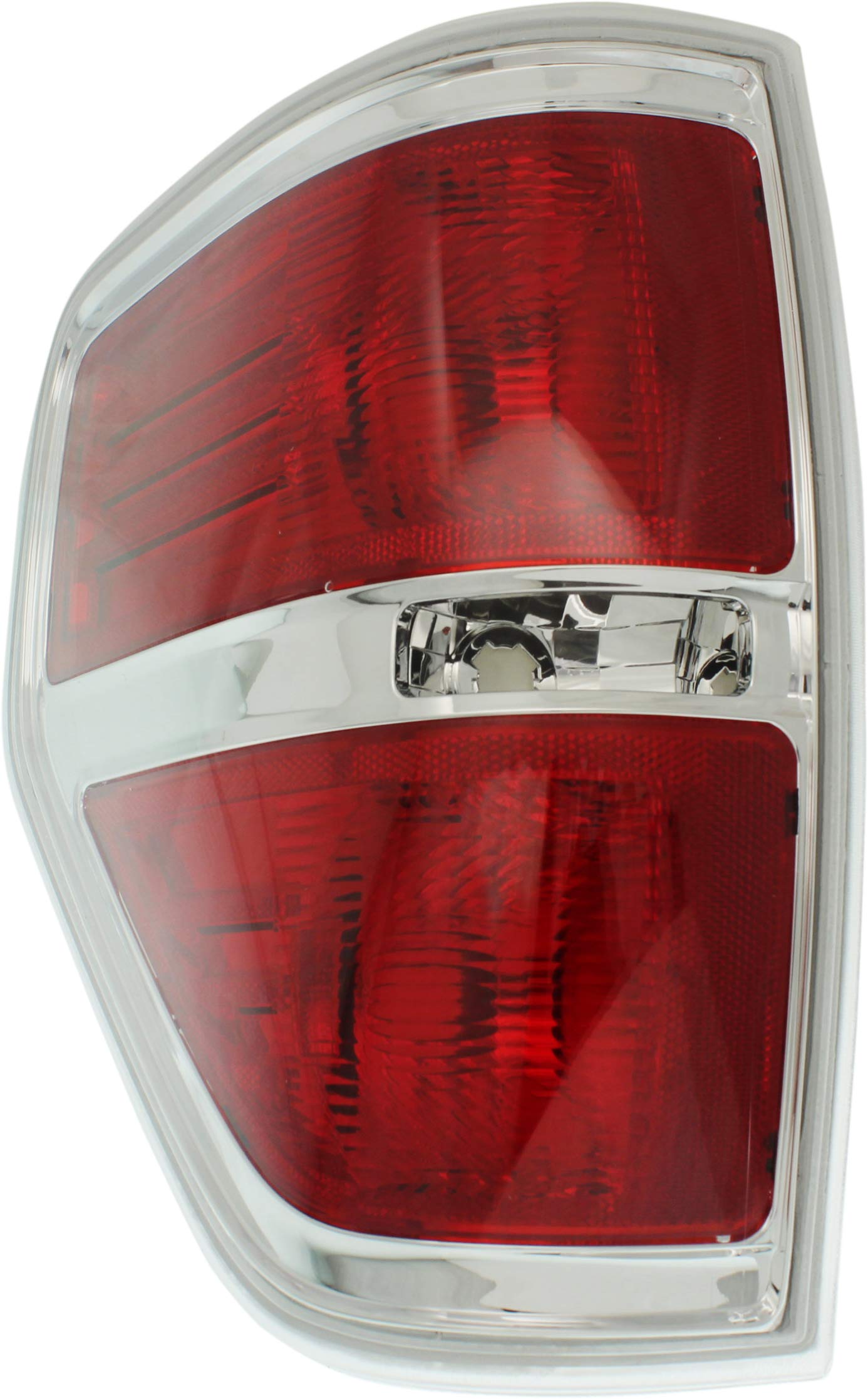 Garage-Pro Tail Light Lamp Compatible with 2009-2014 Ford F-150 Styleside Red Lens Driver Side With Chrome Bezel Trim Design