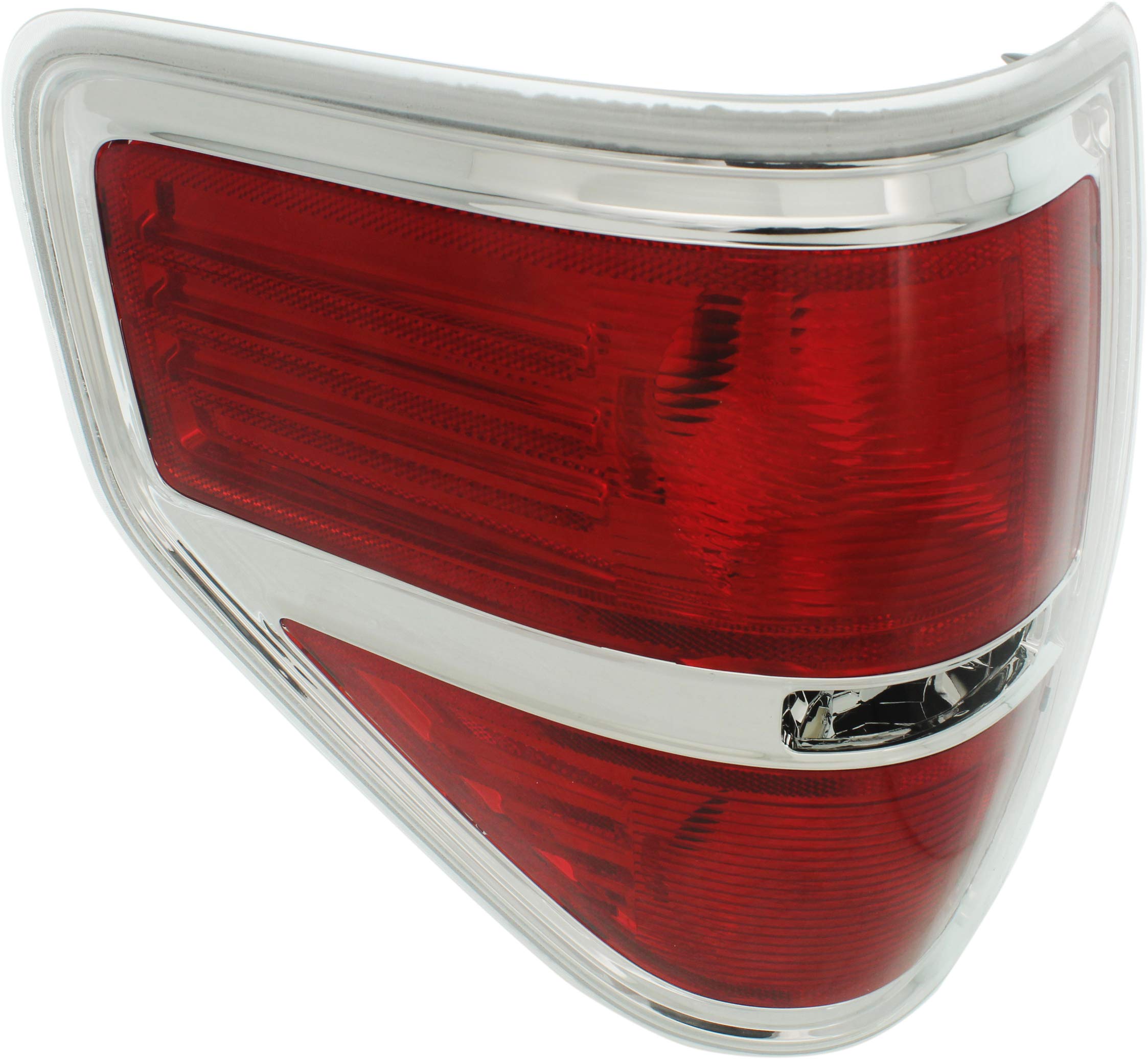 Garage-Pro Tail Light Lamp Compatible with 2009-2014 Ford F-150 Styleside Red Lens Driver Side With Chrome Bezel Trim Design