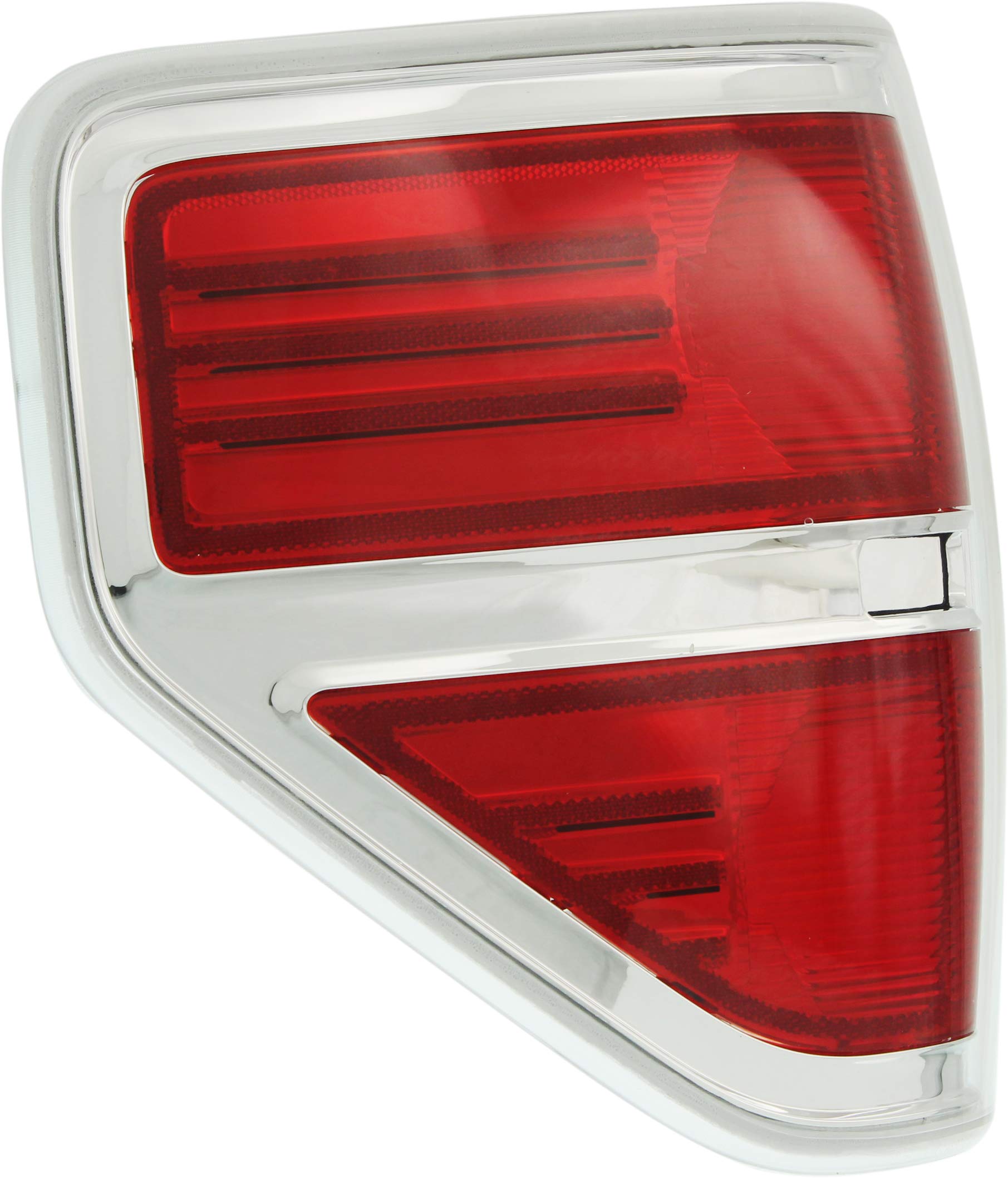 Garage-Pro Tail Light Lamp Compatible with 2009-2014 Ford F-150 Styleside Red Lens Driver Side With Chrome Bezel Trim Design