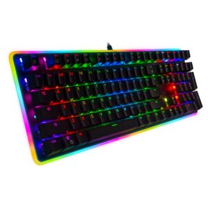 rosewill mechanical gaming keyboard, rgb led glow backlit computer mechanical switch keyboard for pc, laptop, mac, software customizable - professional gaming brown mechanical switch