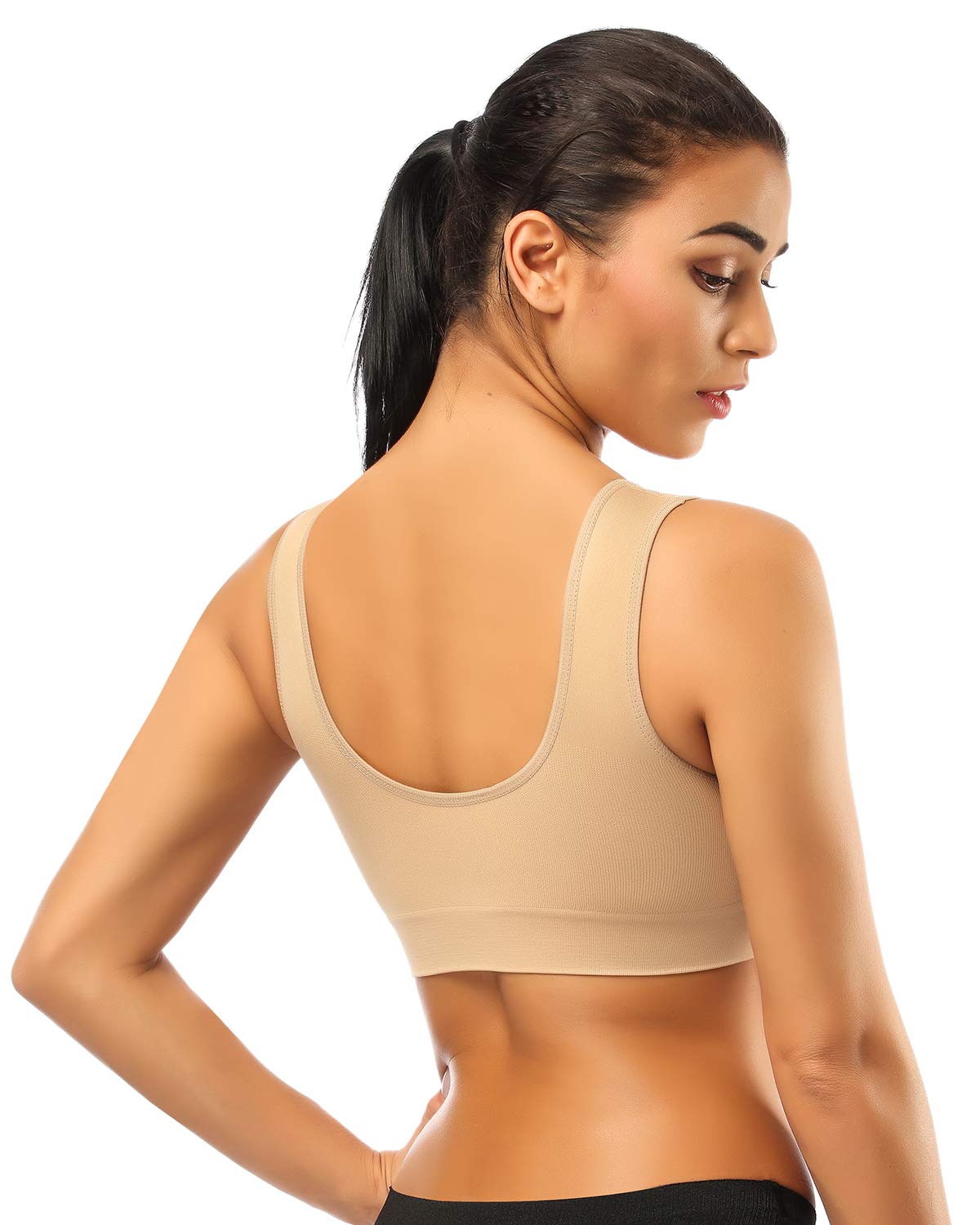 BESTENA Sports Bras for Women, Seamless Comfortable Yoga Bra with Removable Pads, Medium