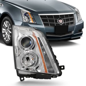 akkon - for 2008-2014 cadillac cts passenger side projector headlight assembly chrome housing clear lens