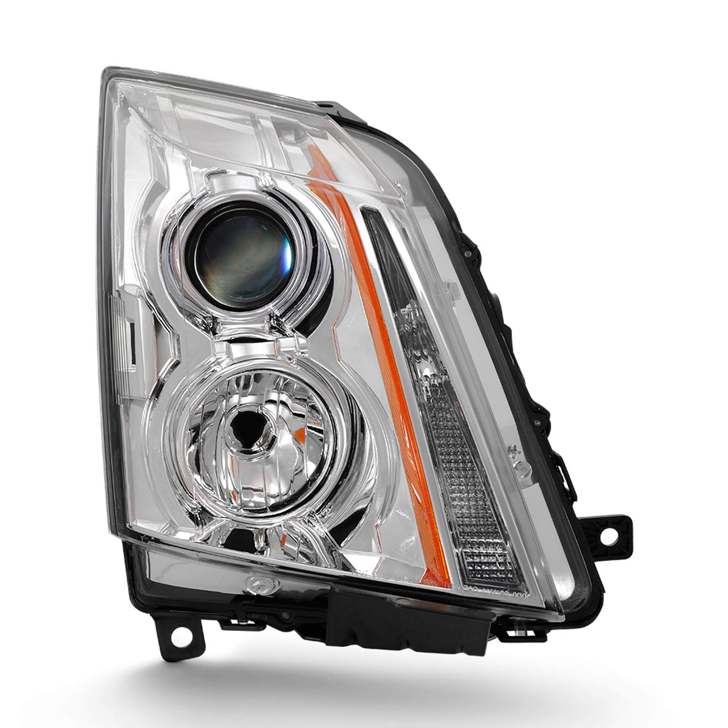 AKKON - For 2008-2014 Cadillac CTS Passenger Side Projector Headlight Assembly Chrome Housing Clear Lens