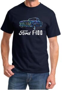 1967-72 ford f100 f-100 pickup truck neon lights design tshirt xl navy blue