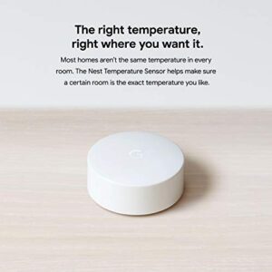 Google Nest Temperature Sensor- That Works with Nest Learning Thermostat and Nest Thermostat E - Smart Home, White