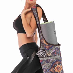 Ewedoos Yoga Mat Bag with Large Size and Zipper Pocket, Fit Most Mats (Ancient Totem)