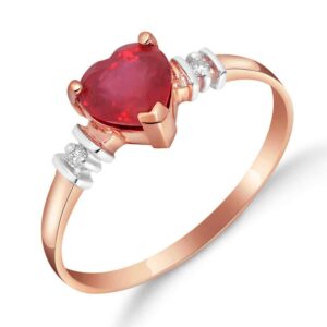 galaxy gold gg 1.03 ct 14k solid gold ring ruby diamond 4345 (rose-gold, 7)