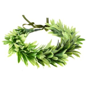 dreamlily greek headpiece bridal leaf crown green bridal halo crown leaf flower crown bohemian headpiece grecian wedding crown nc13 (a-green)