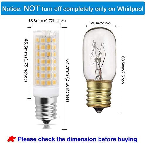 8206232A E17 LED, Dimmable E17 Led Bulb, 8W 75W Equivalent,850LM, 110V 120V 130V,Intermediate Base, for Ceiling Fan, Microwave Oven Lighting,2-Pack (E17-Warm White)