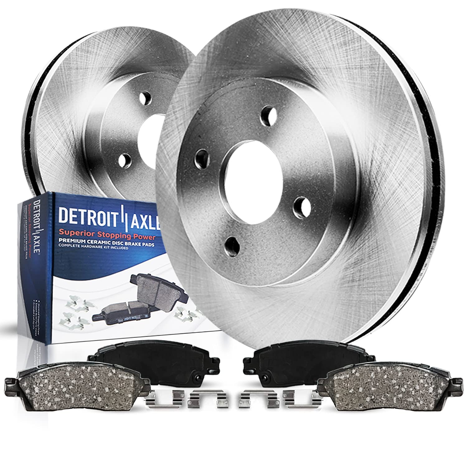 Detroit Axle - Front Brake Kit for 2008-2011 Ford Focus Brake Rotors and Ceramic Brakes Pads 2009 2010 Replacement : 10.83" inch Rotor