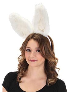 elope white bendable adjustable bunny ears plush costume headband for adults kids standard