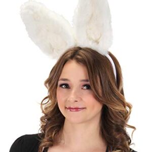 elope White Bendable Adjustable Bunny Ears Plush Costume Headband for adults kids Standard