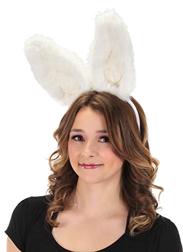 elope White Bendable Adjustable Bunny Ears Plush Costume Headband for adults kids Standard