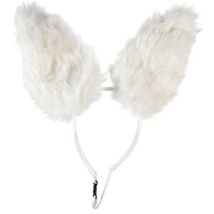 elope White Bendable Adjustable Bunny Ears Plush Costume Headband for adults kids Standard