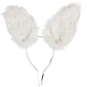 elope White Bendable Adjustable Bunny Ears Plush Costume Headband for adults kids Standard