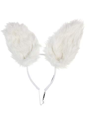 elope White Bendable Adjustable Bunny Ears Plush Costume Headband for adults kids Standard