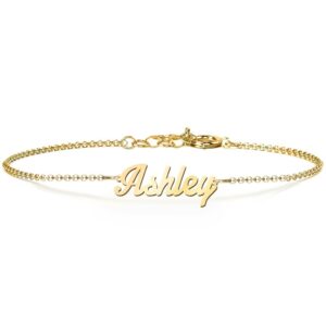 tsd 14k yellow gold personalized glamorous name bracelet by jewlr