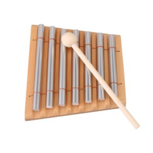 lovermusic 7 tone wood instrument energy chime with mallet & 7 tubes wooden collection percussion accessories