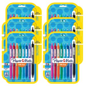 paper mate inkjoy 300rt retractable ballpoint pens, medium point (1.0mm), assorted, 48 count, 6 packs of 8