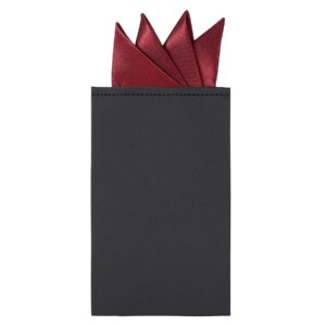 devpsisr prefolded pocket square, men's suit handkerchief keeper(a red)