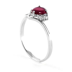 Galaxy Gold GG 14k Solid White Gold Angel's Heart - Heart Shaped 1.02 ct Ruby & Diamond Ring (8)