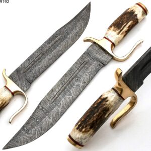 PAL 2000 KNIVES HUN-9192 Handmade Damascus Steel 15 Inches Hunting Knife With Sheath