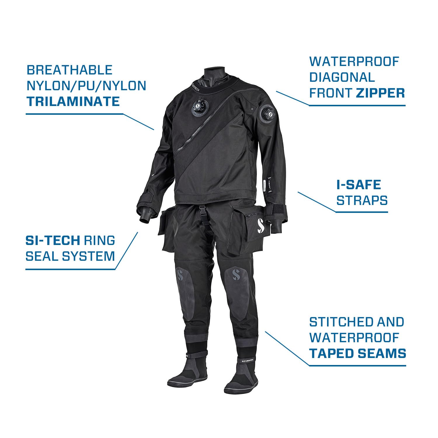 SCUBAPRO Evertech Dry Breathable Men's Drysuit (Large)