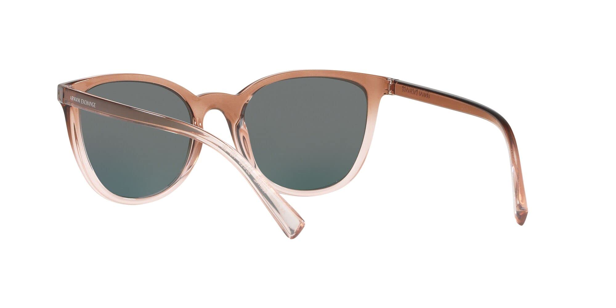 A|X ARMANI EXCHANGE Women's AX4077SF Low Bridge Fit Oval Sunglasses, Transparent Tundra/Rose/Rose Gold Mirrored/Grey, 56 mm