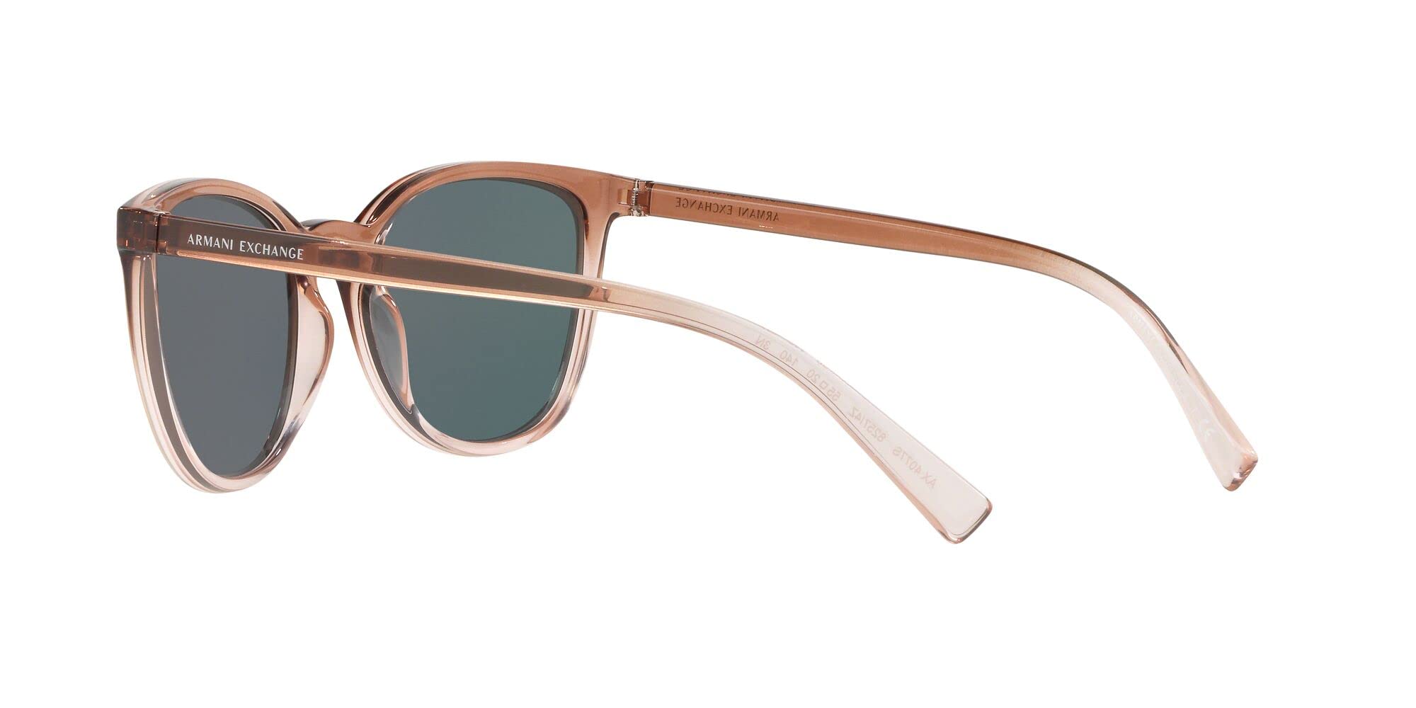 A|X ARMANI EXCHANGE Women's AX4077SF Low Bridge Fit Oval Sunglasses, Transparent Tundra/Rose/Rose Gold Mirrored/Grey, 56 mm