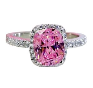 kuyiuif brilliant cut solitaire cubic zirconia cz engagement ring 18k white gold pink austria crystal lady bridal wedding engagement (8)