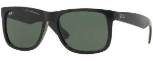 ray-ban justin rb4165 unisex classic sunglasses (54 mm, shiny black frame) Ê