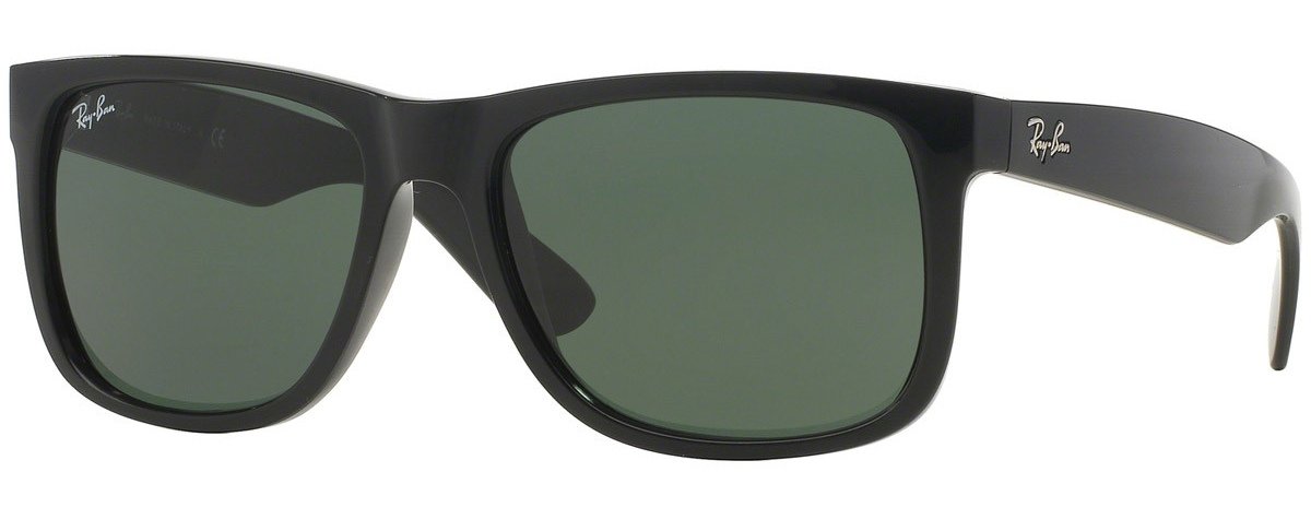 Ray-Ban Justin RB4165 Unisex Classic Sunglasses (54 mm, Shiny Black Frame) Ê