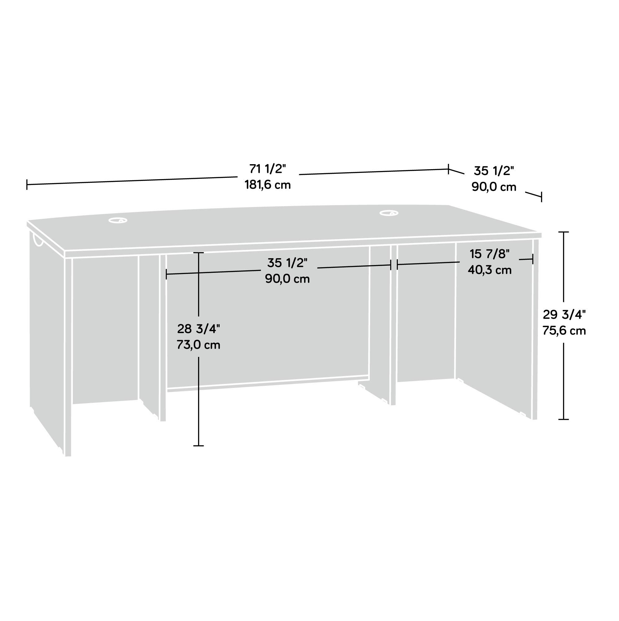 Sauder Via Collection Executive Desk, Classic Cherry finish