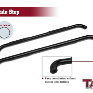 TAC Side Steps fit 1998-2011 Ford Ranger/Ranger Edge Super Cab 2DR / Mazda B Series Super Cab 2DR Pickup Truck 3" Black Side Bars Nerf Bars Running Boards Off Road Exterior Accessories (2 PCS)