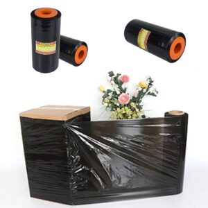 Stretch Wrap/Film Black Industrial Strength Extra Thick 9” x 1000ft 80 Gauge Clear Cling Mini Durable Shrink Wrap Film Roll Plastic Wrap for Moving/Packing Heavy Duty Adhering Packing Heavy Duty Film