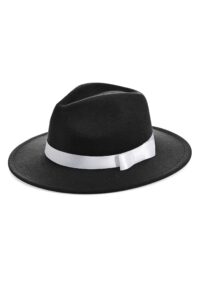 babeyond fedora hat for men, 1920s gatsby panama style, black (unisex-adults)