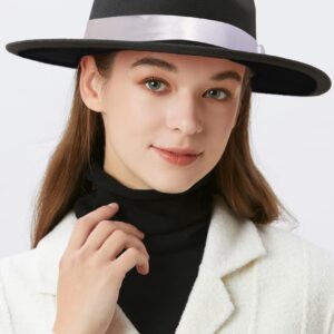 BABEYOND Fedora Hat for Men, 1920s Gatsby Panama Style, Black (Unisex-Adults)