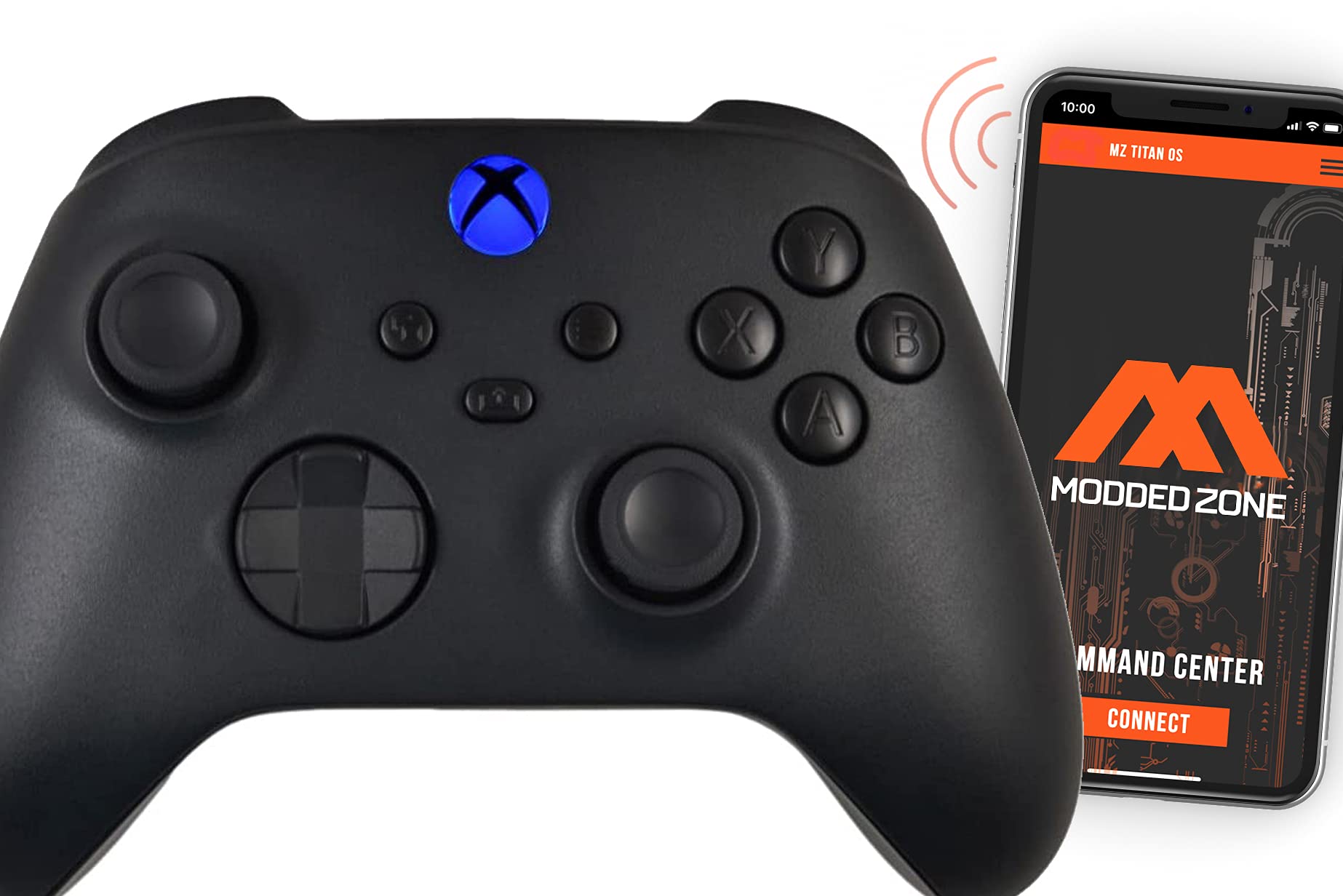 MODDEDZONE Black Out Smart Rapid Fire Custom Modded Controller Compatible with Xbox One S/X for All Major Shooter Games control via phone APP (3.5 mm Jack)