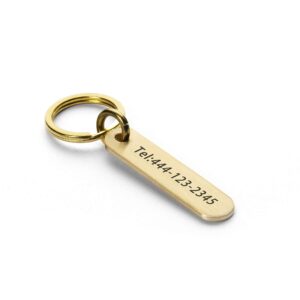 personalized free custom engraved business gift man's plate solid brass copper keychain - rings