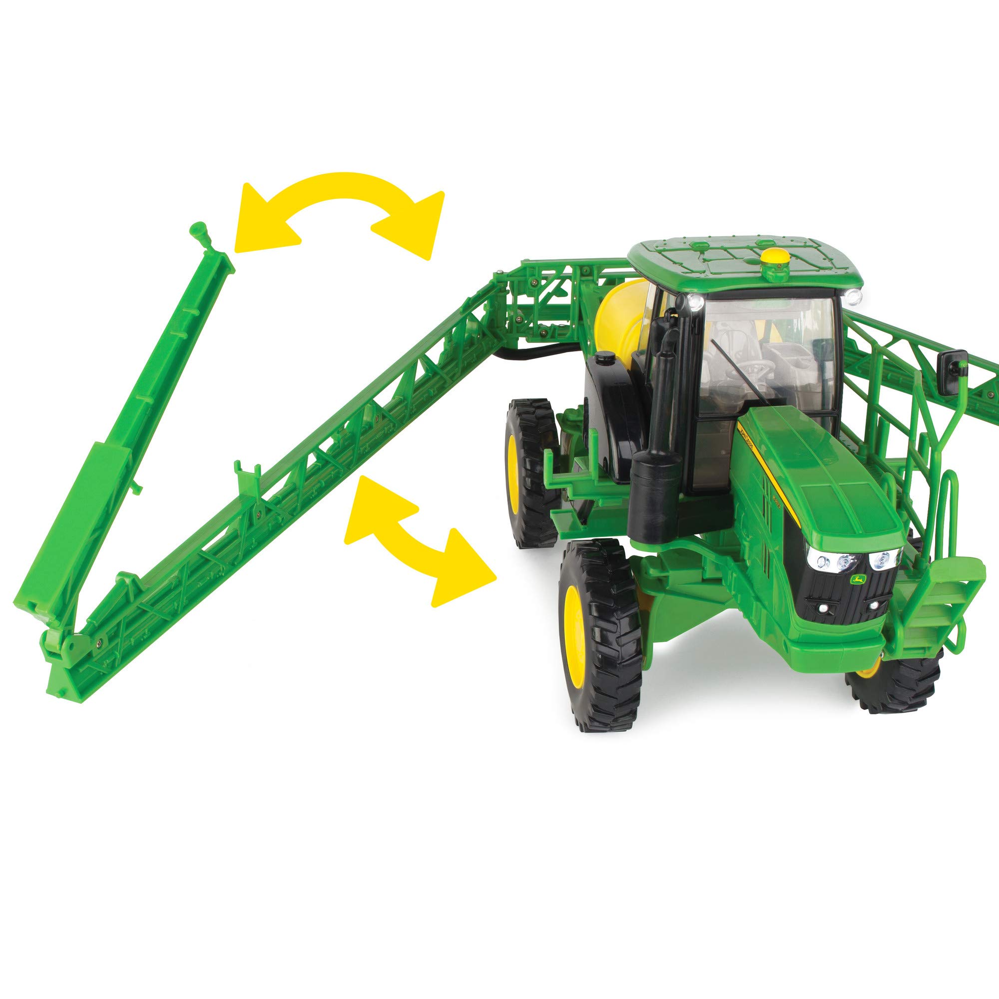 John Deere Tomy Big Farm Lights & Sounds JD R4023 Sprayer, Green, Yellow (1:16 Scale),Unisex Children