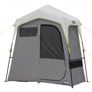 core instant cabin shower tent | 2 room camping utility tent with changing privacy room | portable large pop up tent with easy 60 second