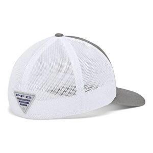 Columbia Unisex PFG Mesh Fish Flag Ball Cap, Titanium/White, S/M