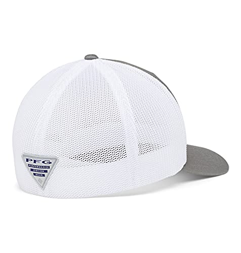 Columbia Unisex PFG Mesh Fish Flag Ball Cap, Titanium/White, S/M