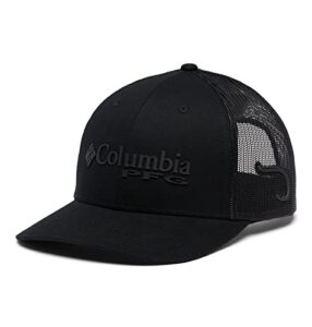 columbia unisex pfg mesh snap back ball cap, black, hook