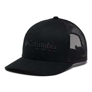 Columbia Unisex PFG Mesh Snap Back Ball Cap, Black, Hook